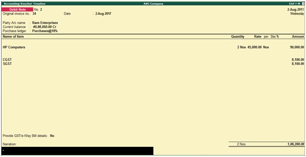 Debit Note And Credit Note In Tally Prime Debit And Credit Note Entry 
